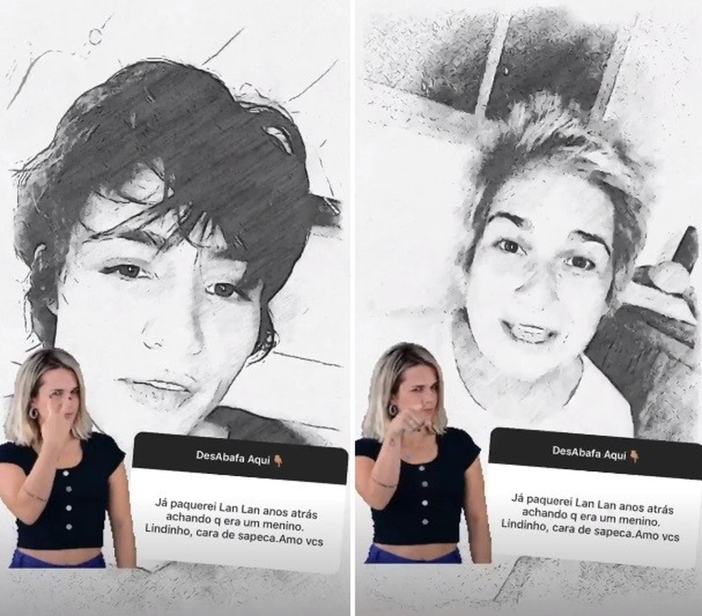 Nanda Costa se surpreende com fã que disse que já paquerou Lan Lahn