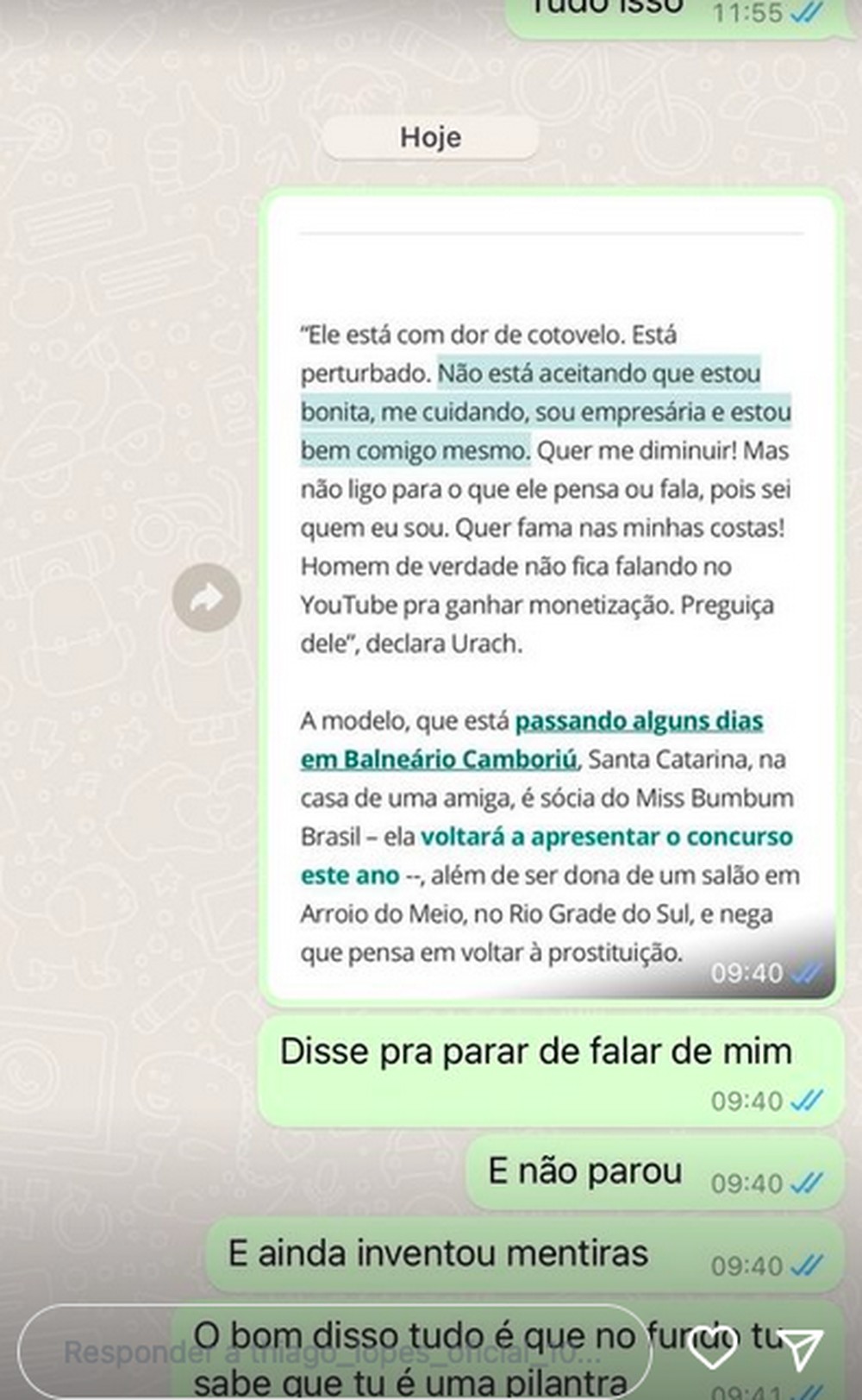 Thiago Lopes, ex-marido de Andressa Urach, coloca modelo para fora de ...