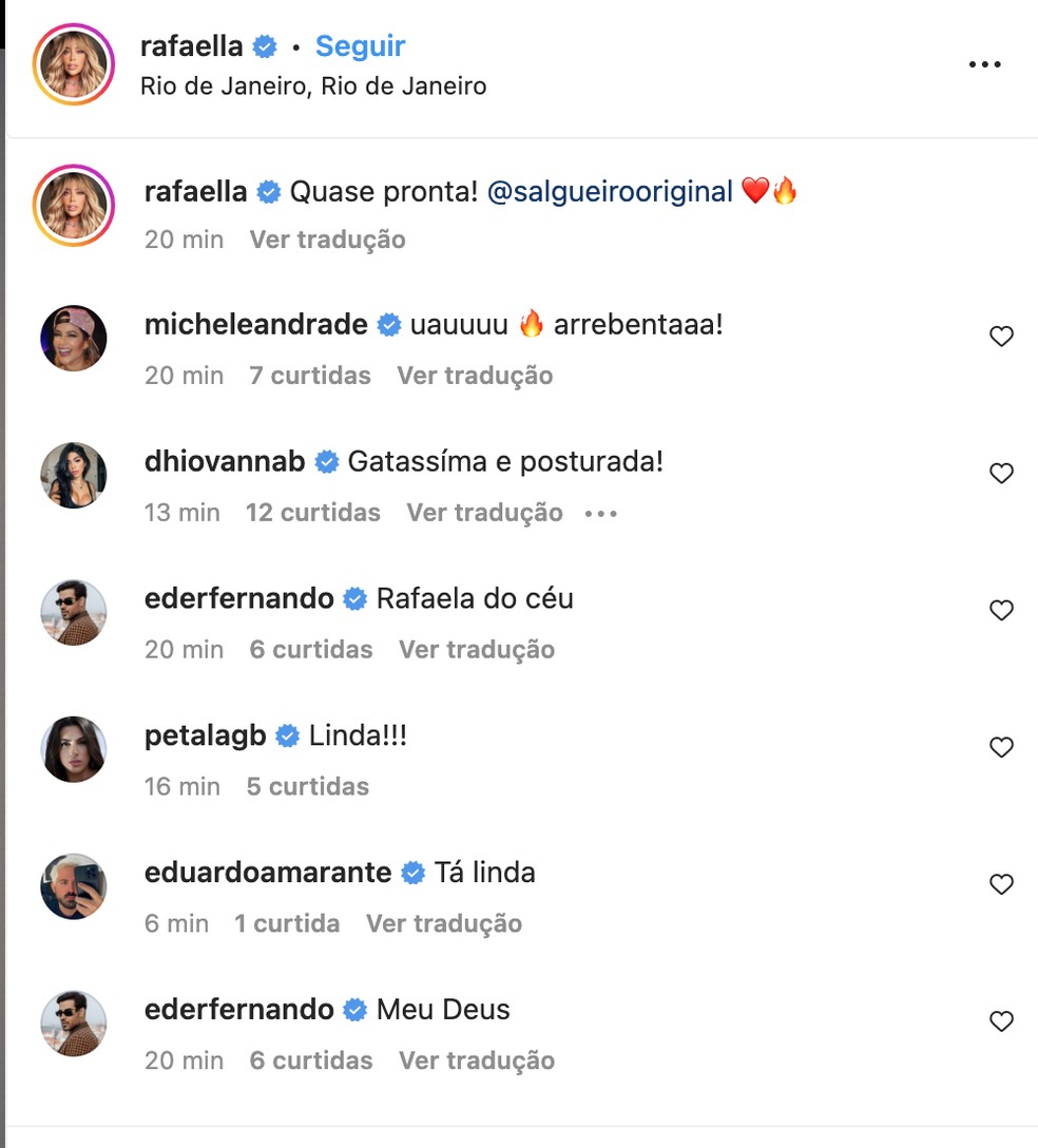 Rafaella Santos posa poderosa e recebe elogio de Dhiovanna, irmã de Gabigol