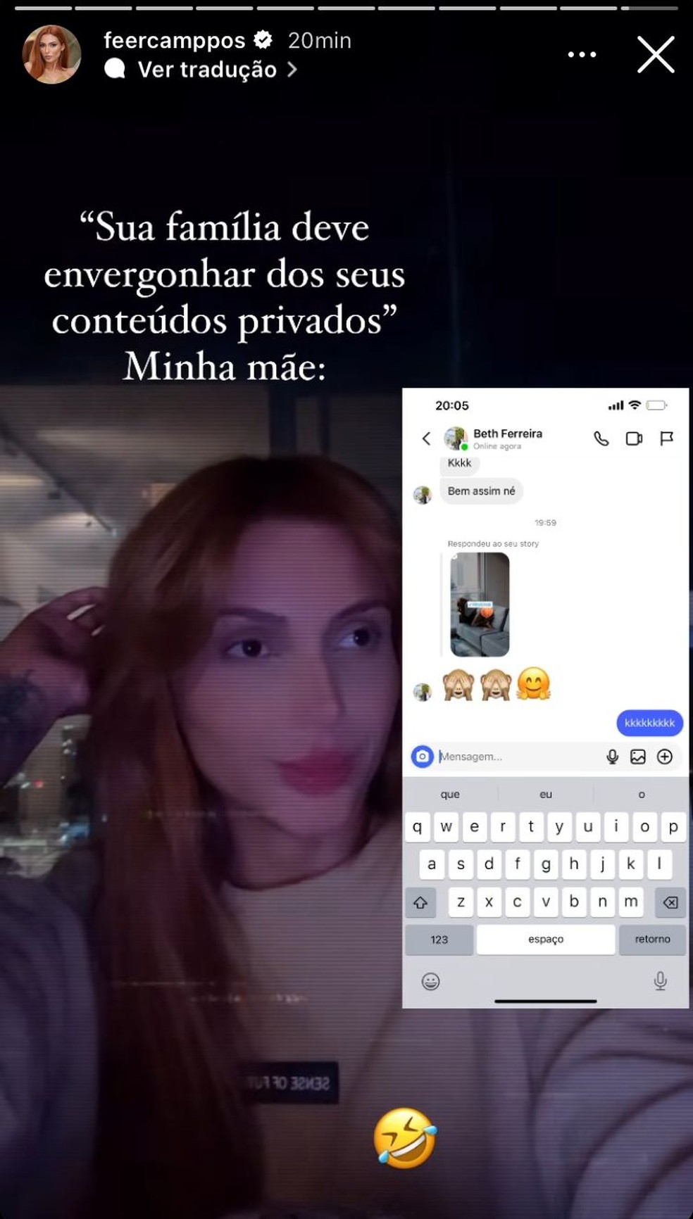 Fernanda Campos, ex-amante de Neymar, mostra reação de sua mãe com ...